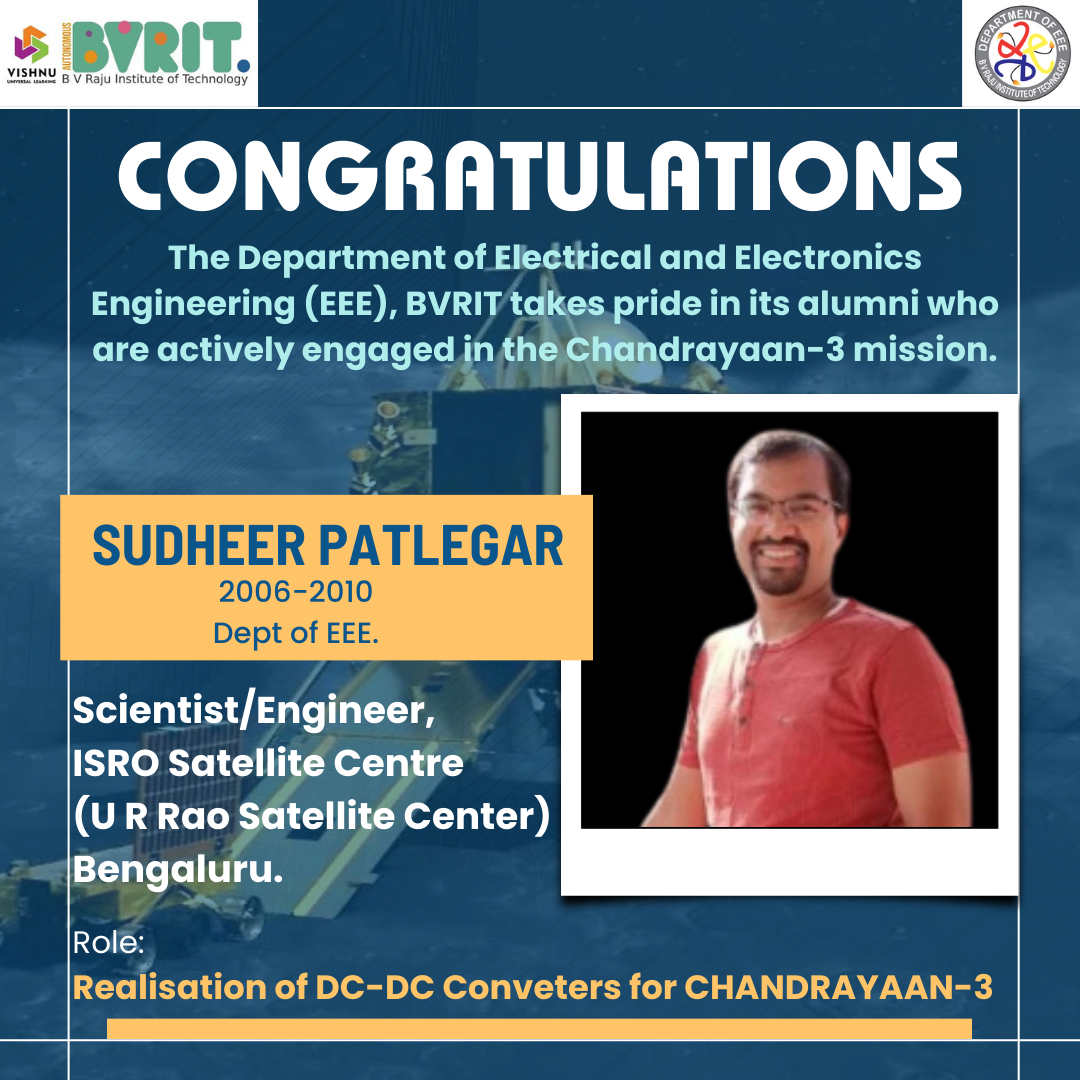 Department EEE at BVRIT takes pride in its alumni – Sudheer Patlegar ...