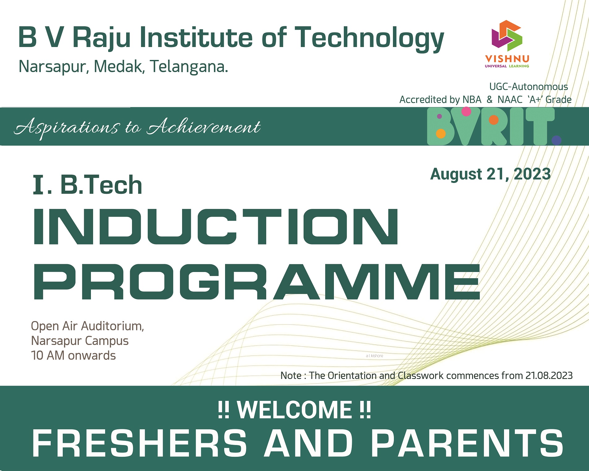 I B.Tech Induction Programme : We extend a warm invitation to all incoming 2023 B.Tech freshmen ...