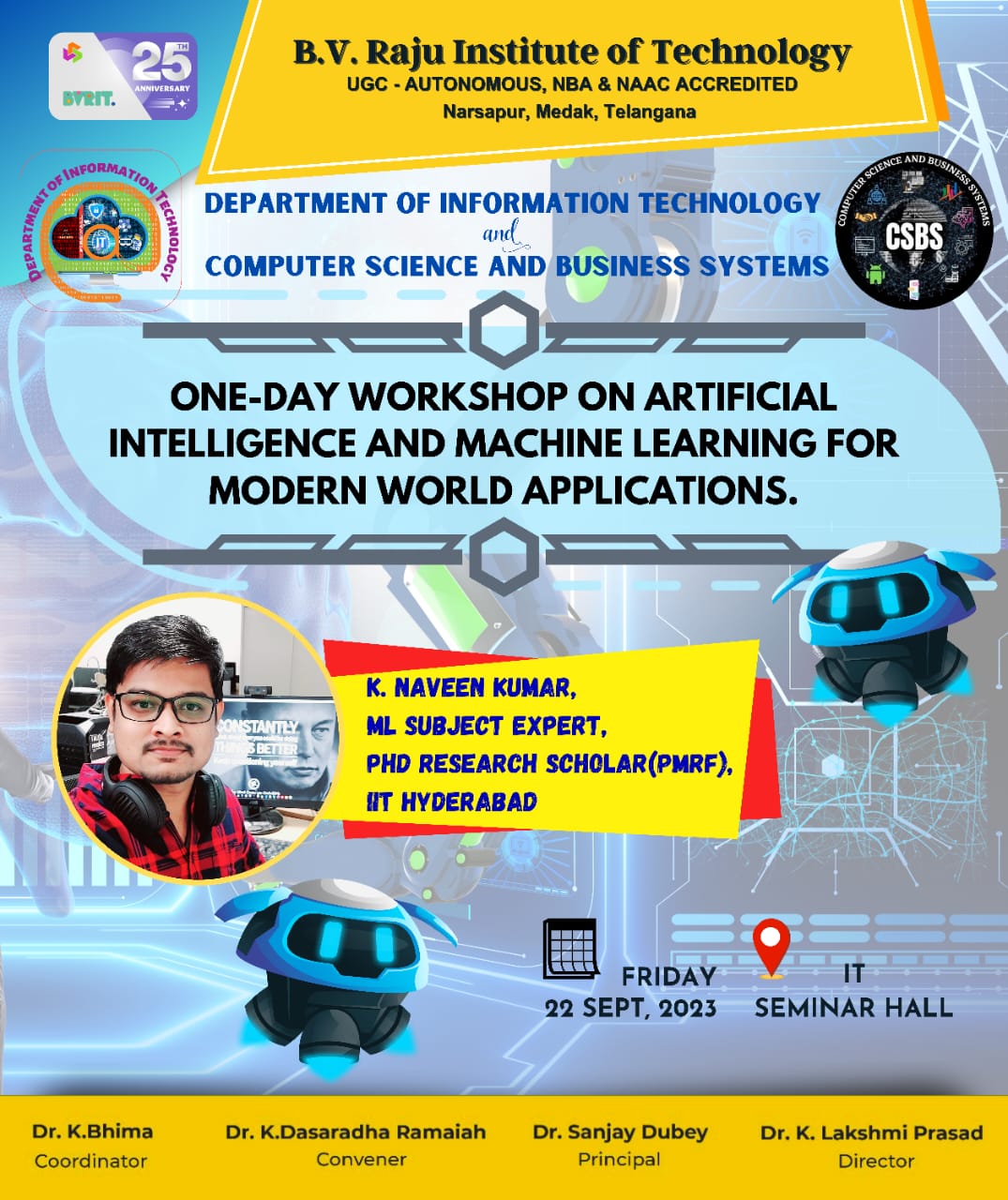 Department of IT & CSBS: A One-day workshop on “Artificial Intelligence and Machine Learning for ...
