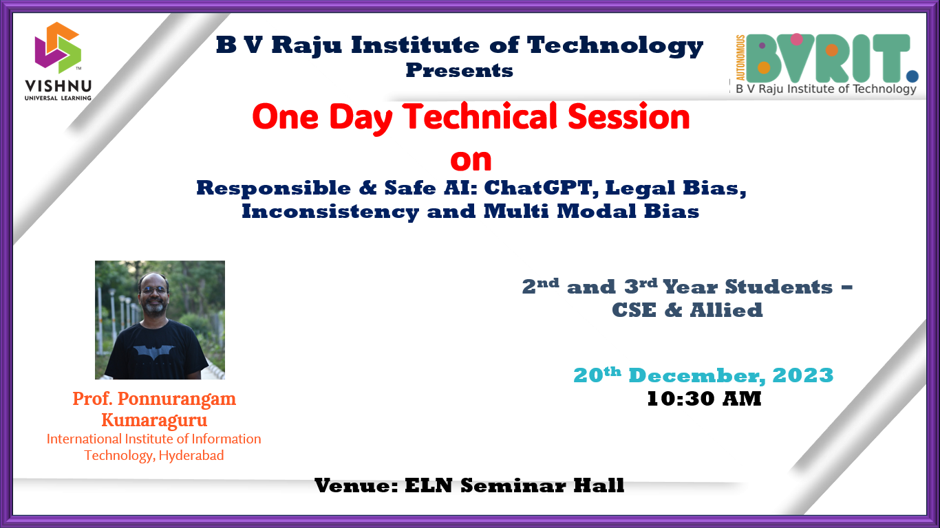 BVRIT presents One Day Technical Session on “Responsible & Safe AI ...