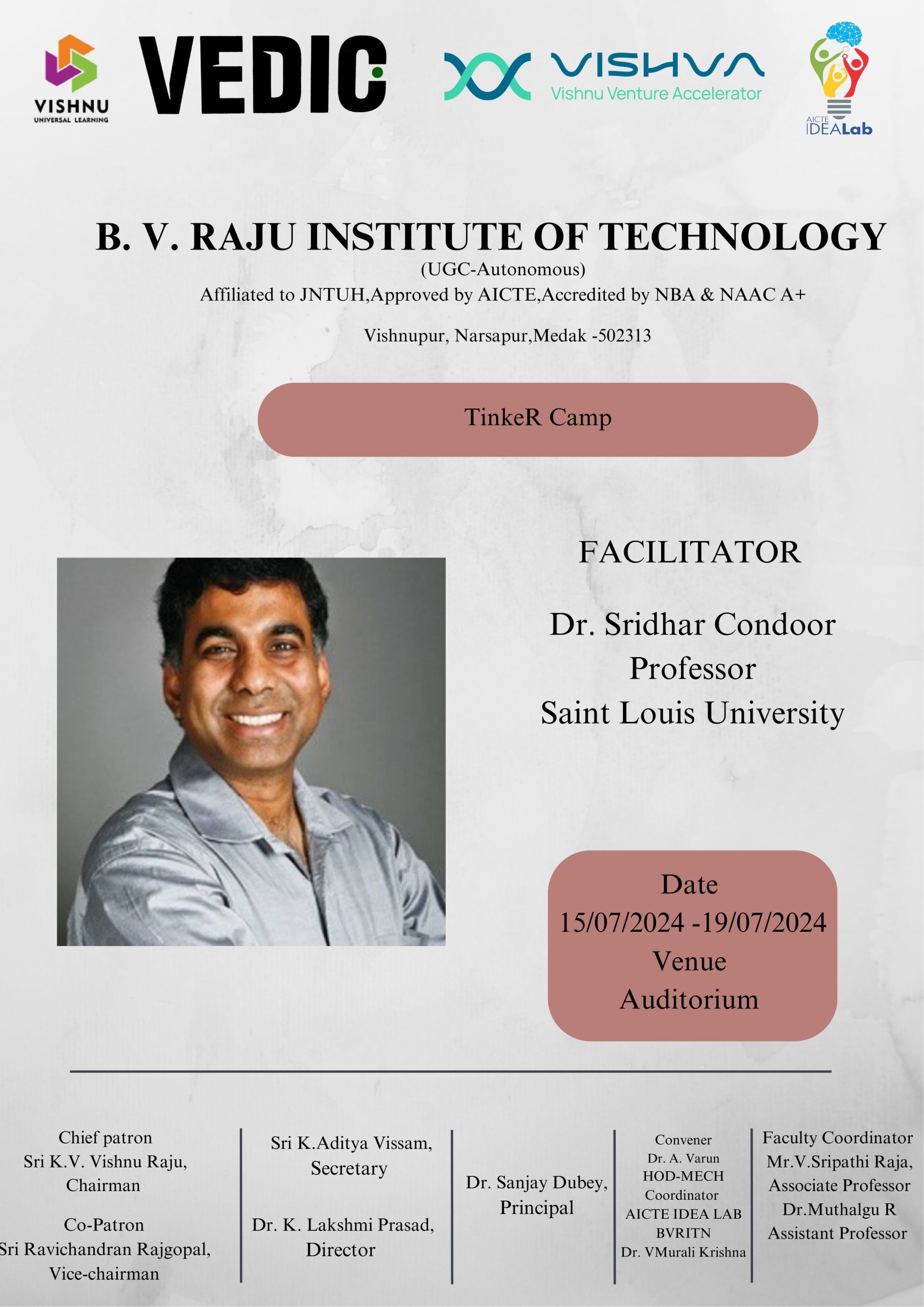 Mechanical Engineering & VEDIC: 5 Day Program “TinkeR Camp” from 15-07 ...